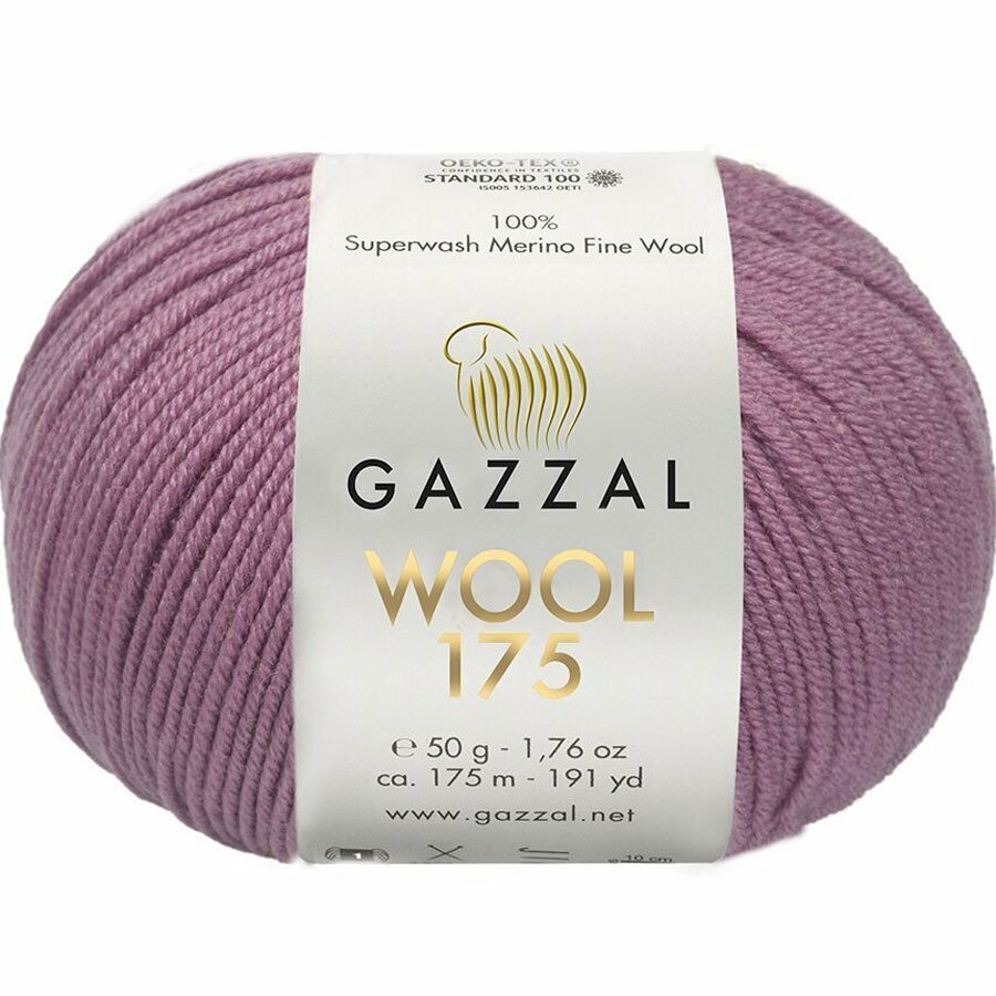 Пряжа Gazzal WOOL 175 351 сухая роза (5 мотков)