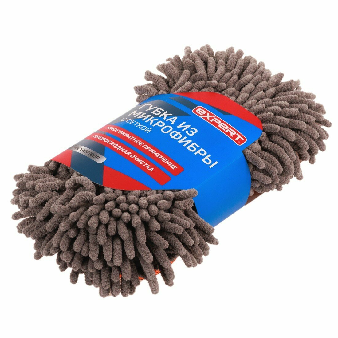 EXPERT губка микрофибра с сеткой для мытья автомобиля и посуды, мягкая и эффективная
