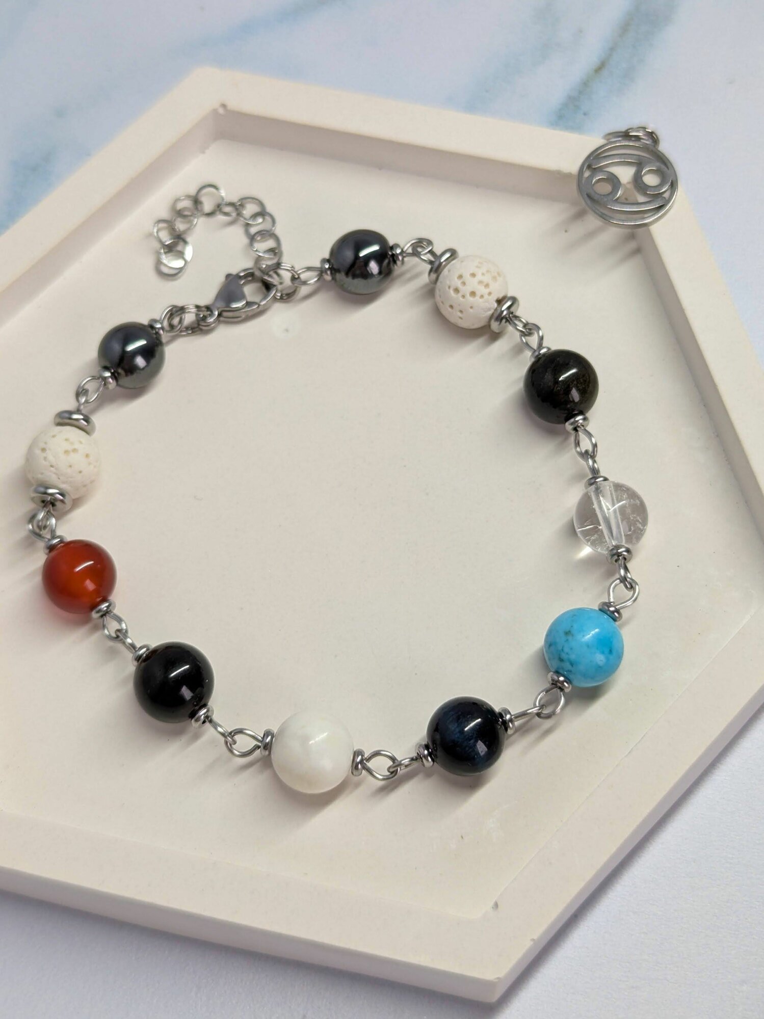 Браслет, опал, бирюза