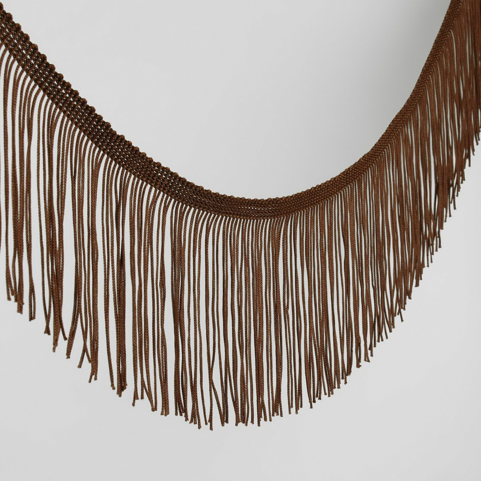 Тесьма декоративная "Бахрома", 10 см, 5+-0.5 м, коричневая, цвет: коричневый