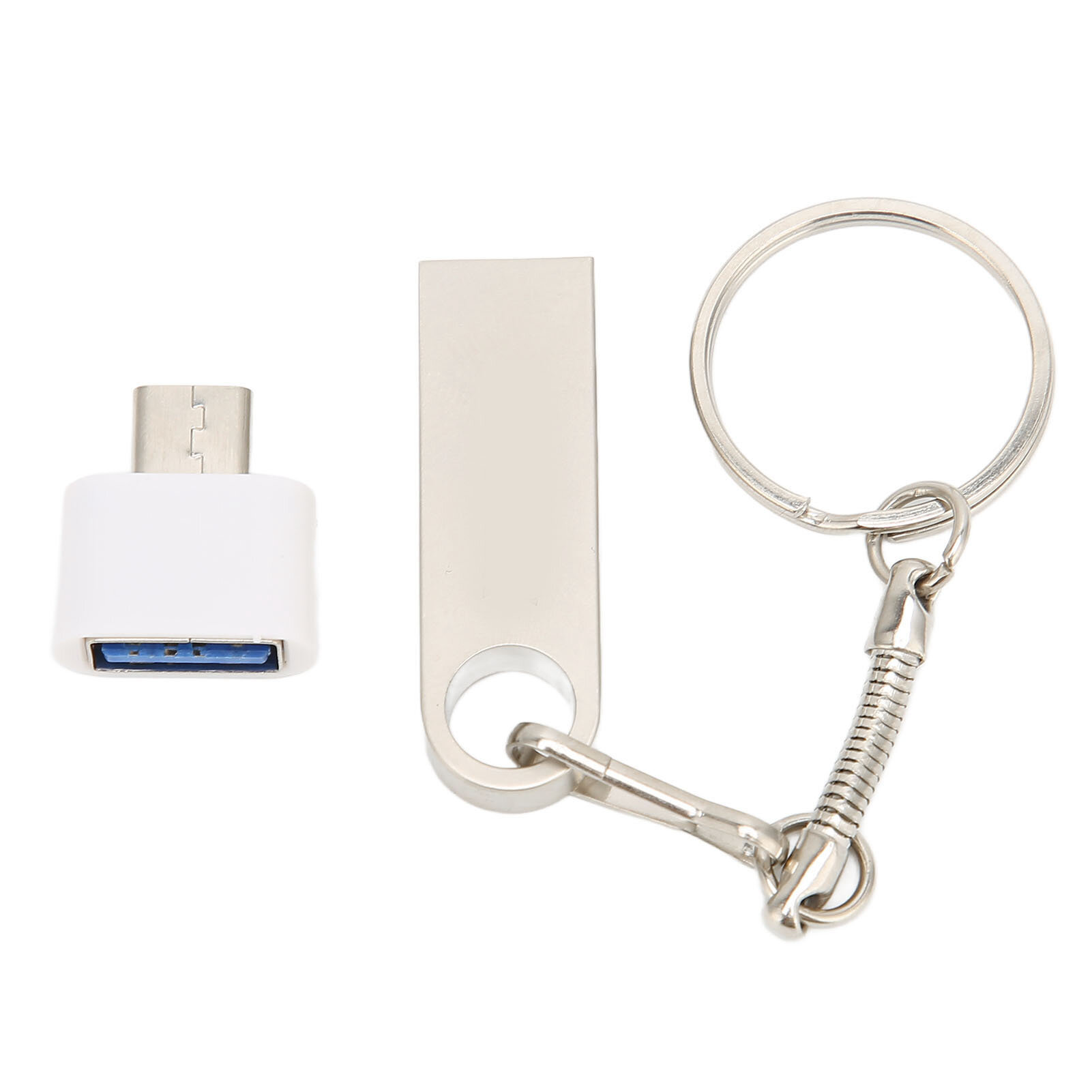 Флешка USB2.0 Type-C двойного назначения высокоскоростная с брелоком 64GB серебристый