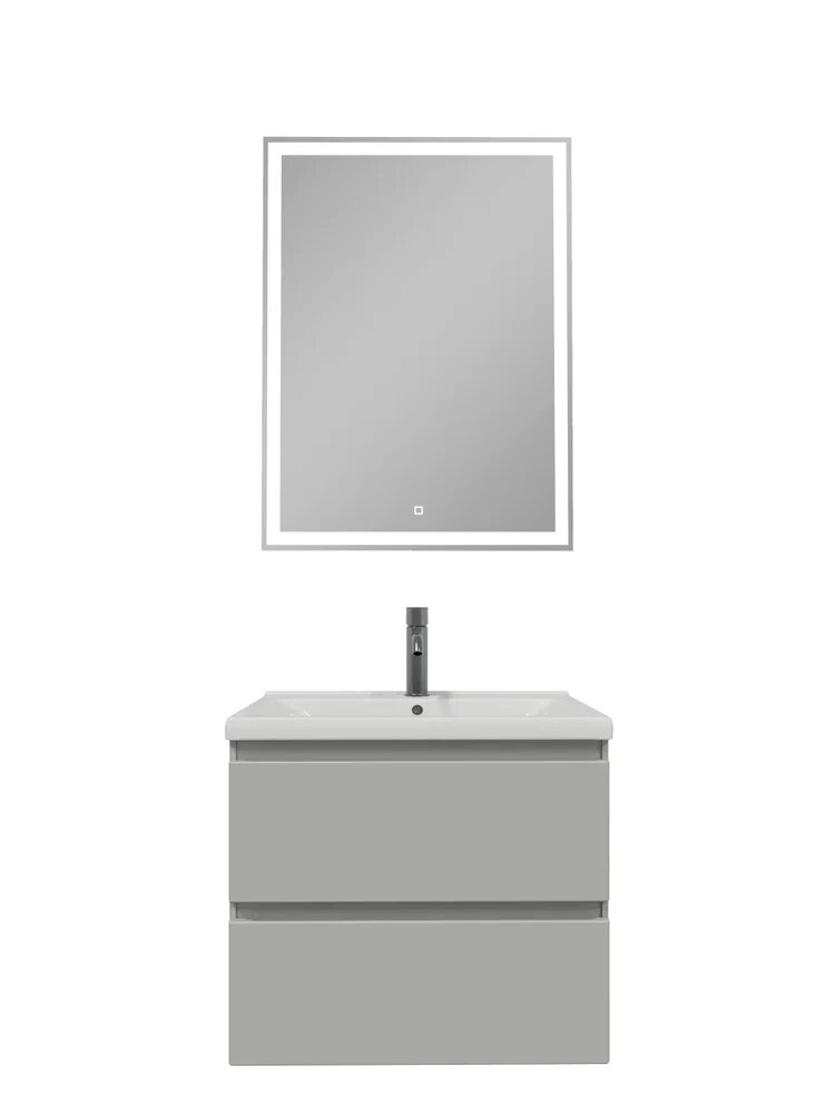 Мебель для ванной комнаты SanStar Riana 60 подвесная, grey, раковина Миранда 60