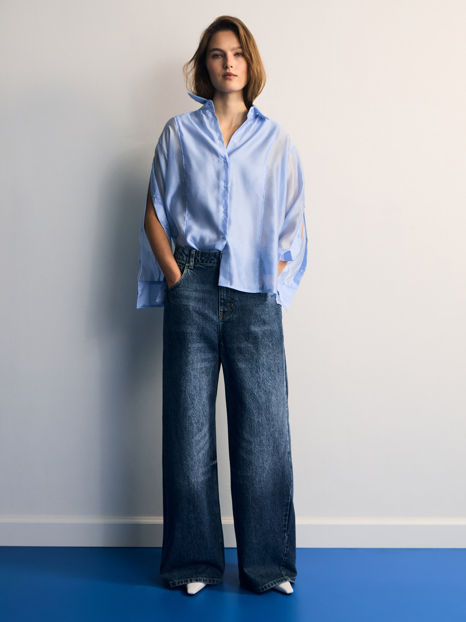 Джинсы широкие wide leg 