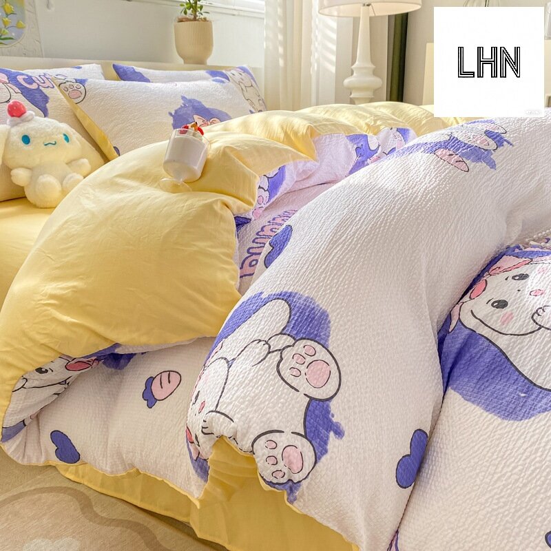 Комплект постельного белья Butterfly-Textile "Ушастый кролик", выстиранный хлопок, 1,8м