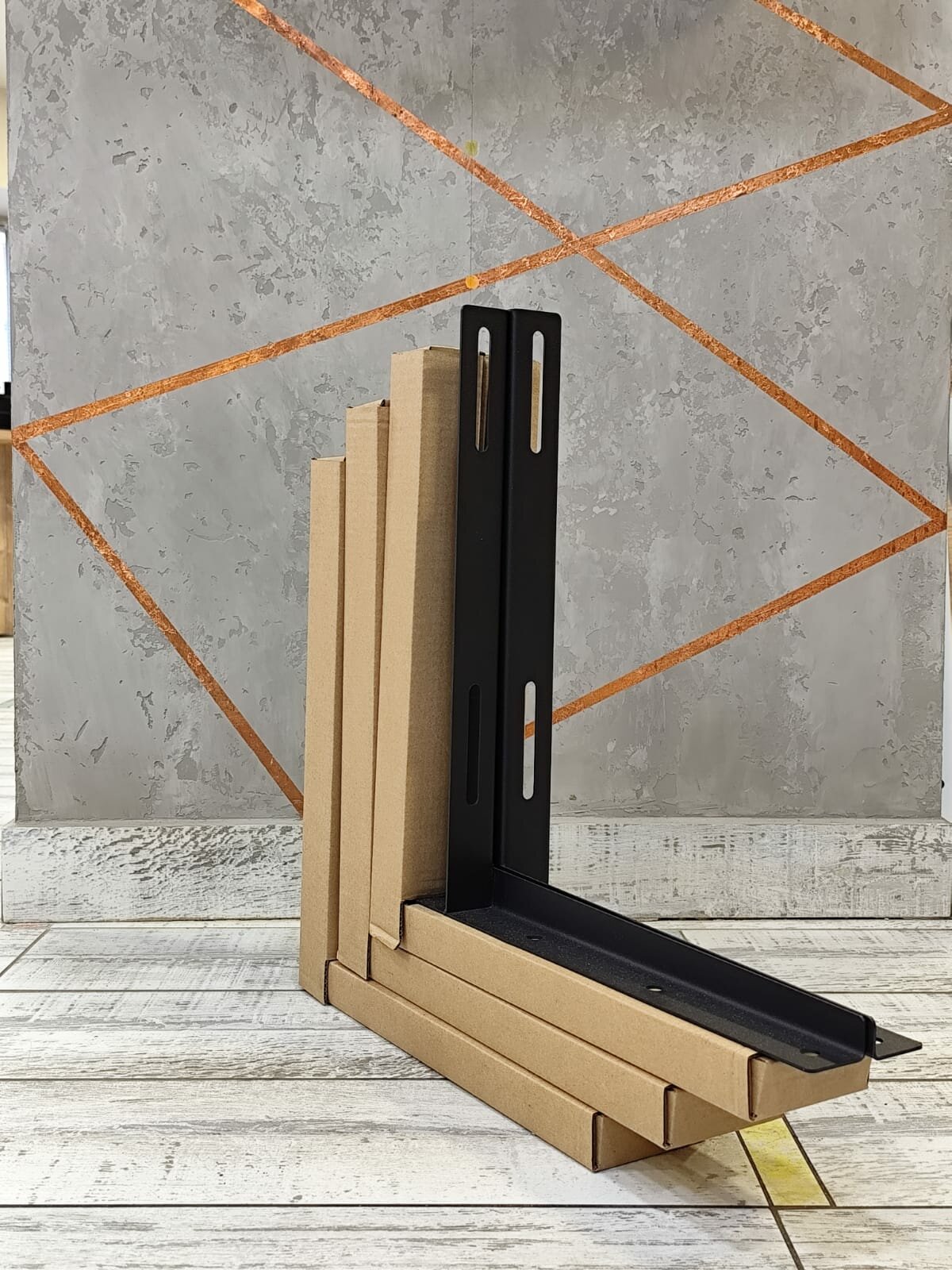 Кронштейн цветной для кондиционера 415х450 мм, сталь 2,0 мм, цвет черный матовый