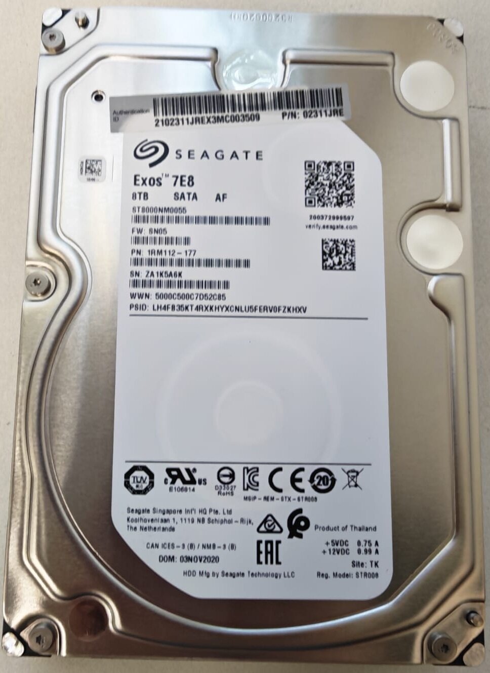 8 ТБ Жесткий диск Seagate Exos 7E8 [ST8000NM0055]