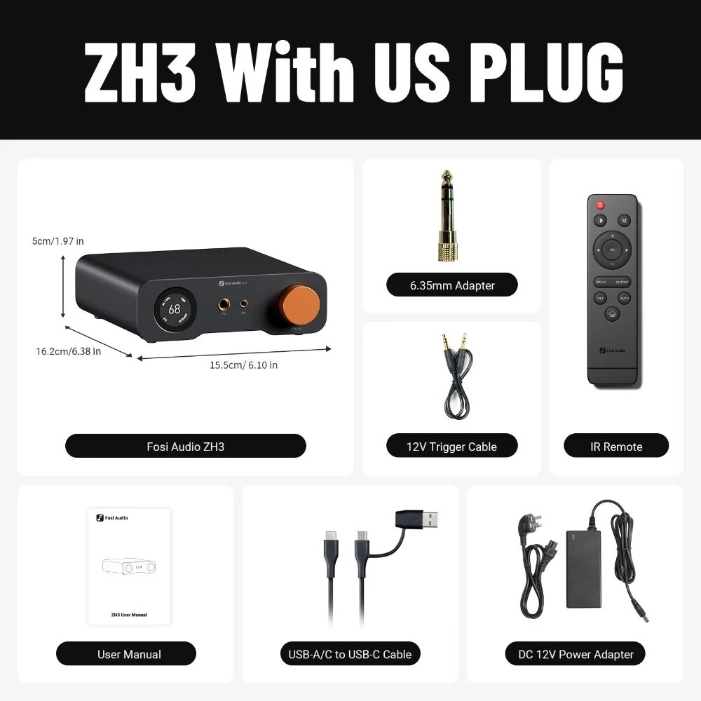 Fosi Audio ZH3 ЦАП/усилитель для наушников ZH3-US