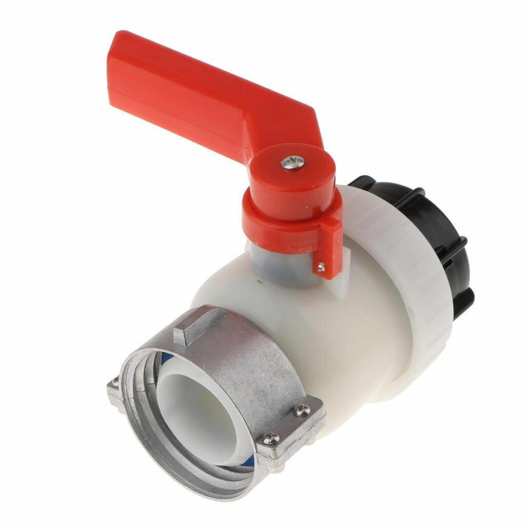 Шаровой кран для IBC-контейнера, 1000л, DN50, диаметр входа 62 мм, ПНД, винтовой