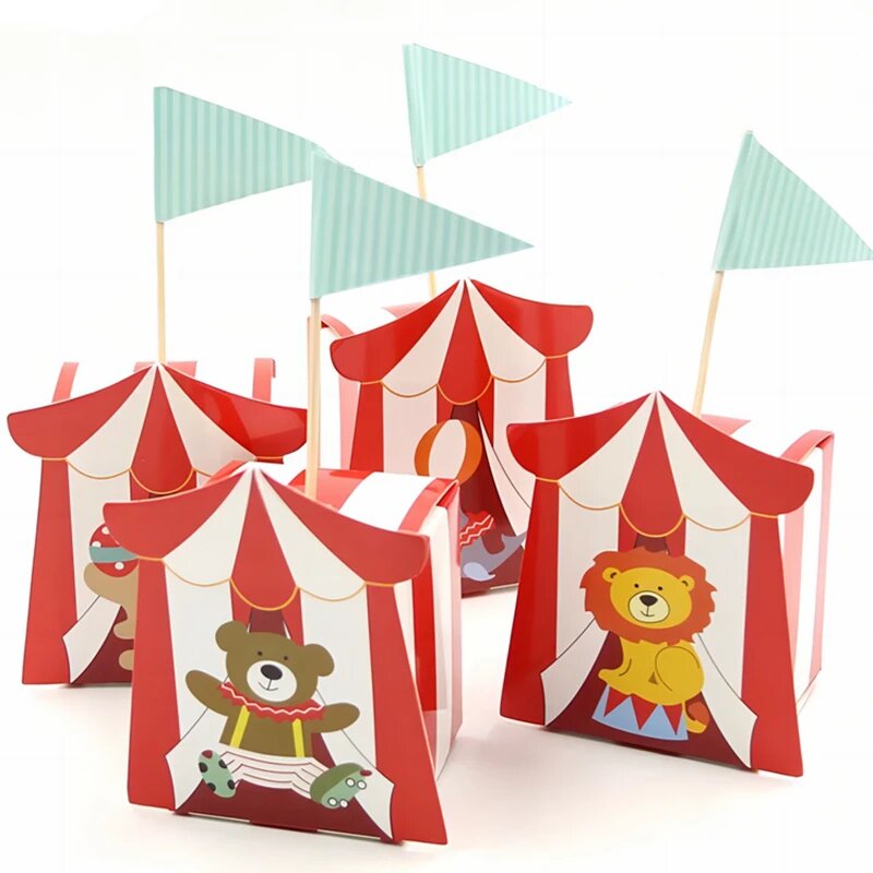 Картонные коробки для конфет Tissy, цирк, детские дни рождения, 10 шт. Mix 4 Types