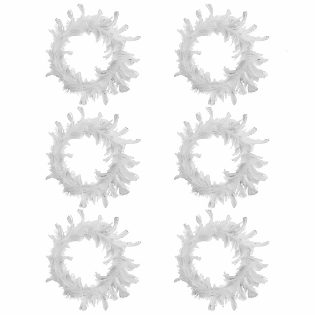 Электрогирлянда,1 комплект из 6 светящихся гирлянд гусиных перьев-фонарь белых перьев