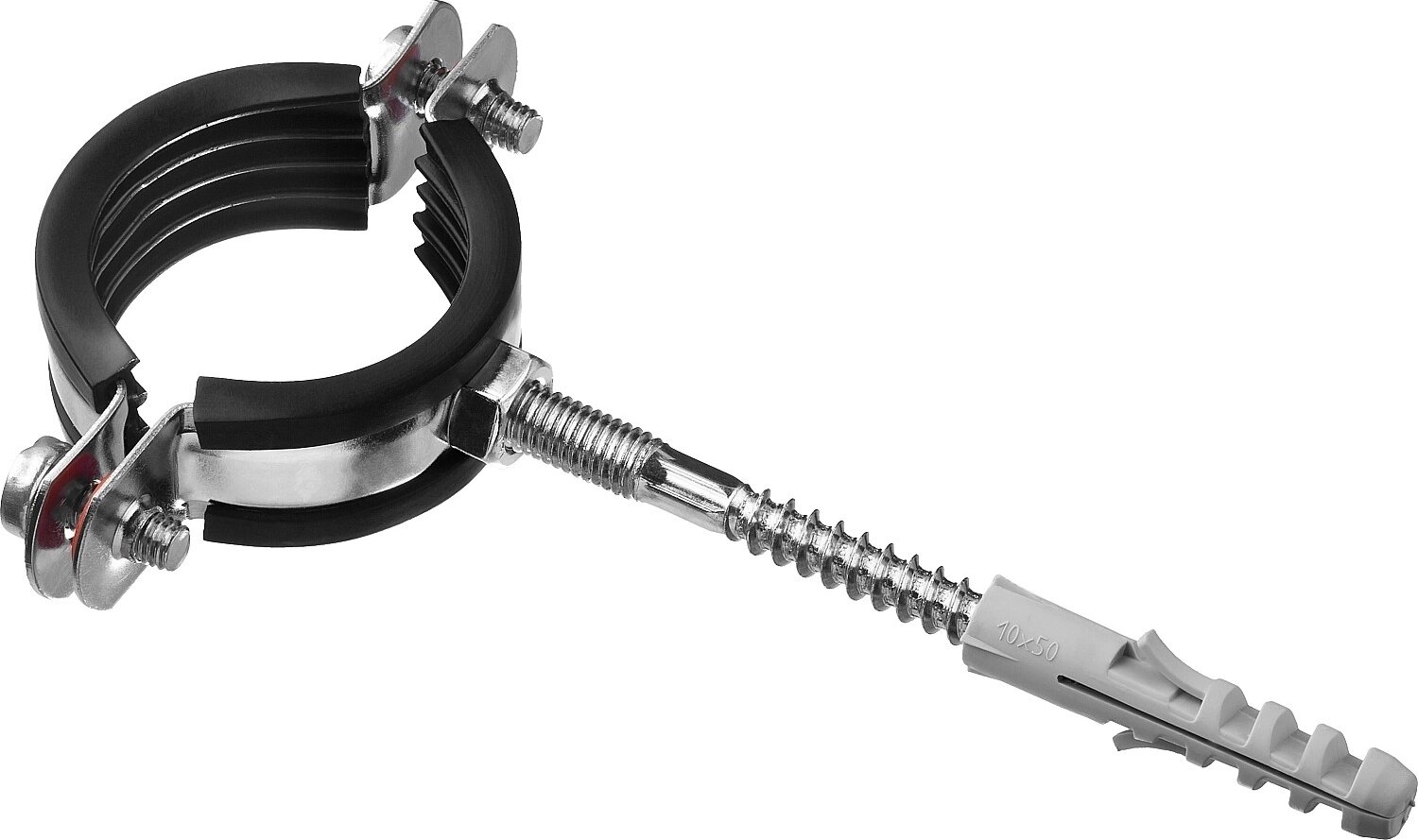 Трубный хомут с сантехнической шпилькой и дюбелем ЗУБР 37866-40-45
