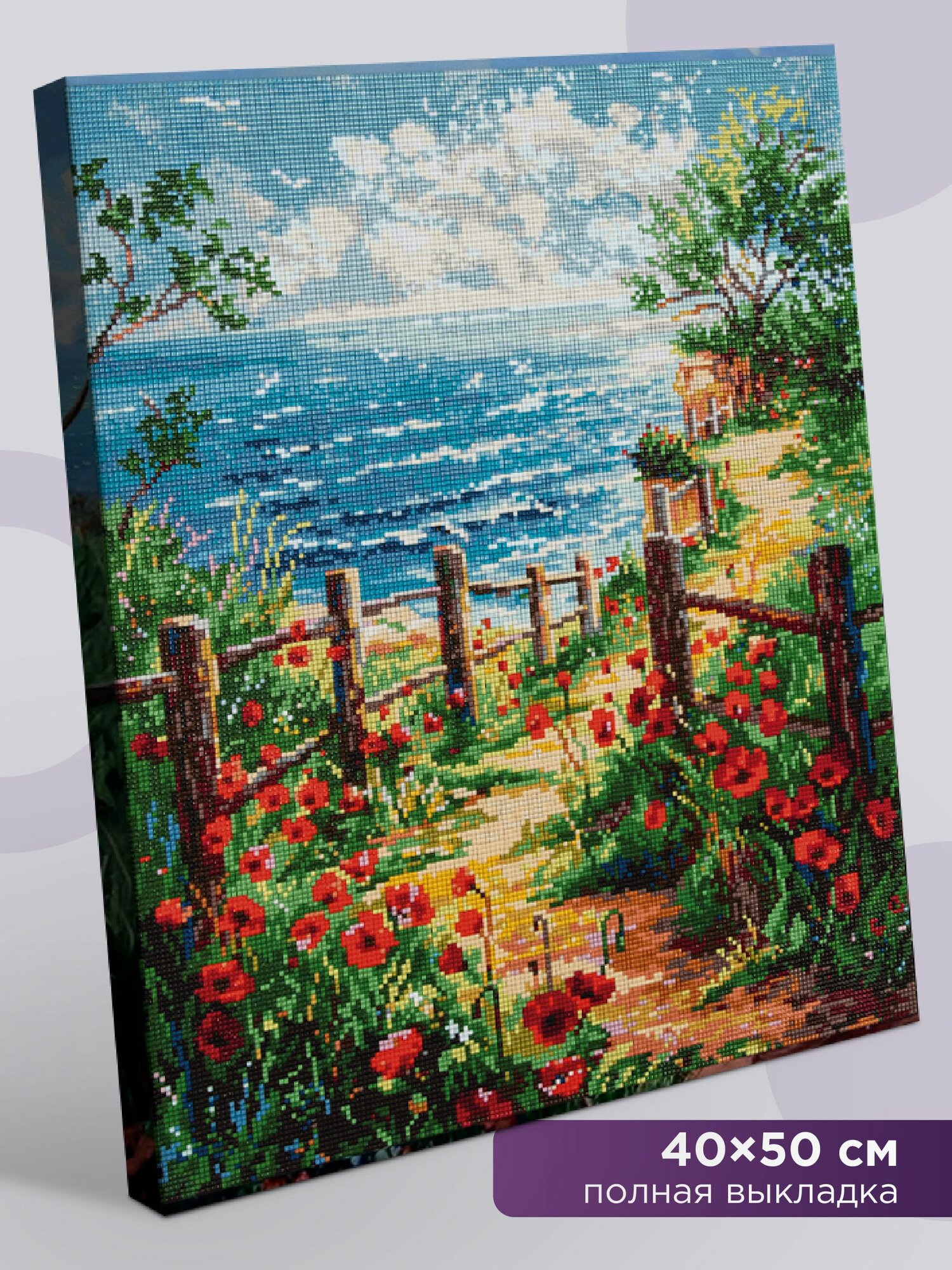 Алмазная (кристальная) мозаика с холстом на подрамнике 50 х 40 см "фрея" ALPD-300 "Тропинка к морю"