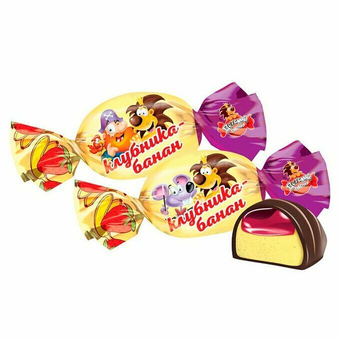 Конфеты "Левушка" клубника-банан, Славянка, 1000 грамм