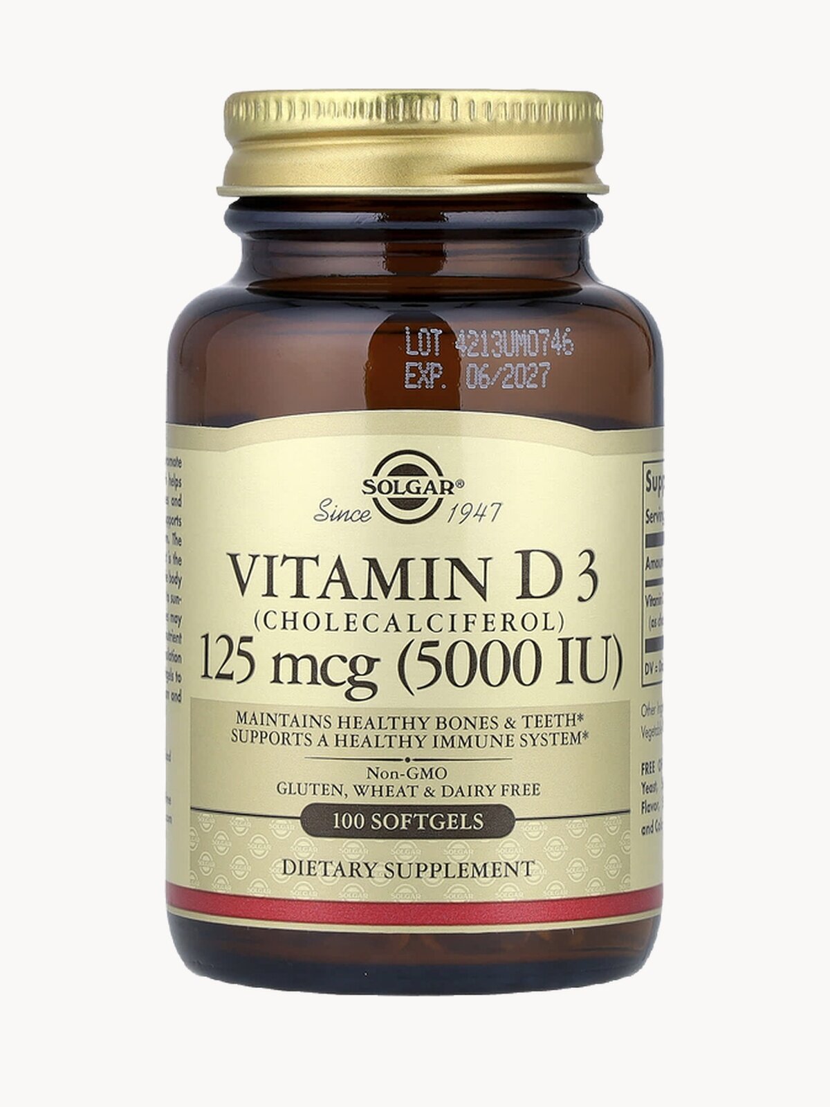 Solgar Vitamin D3 5000 IU 100 капсул