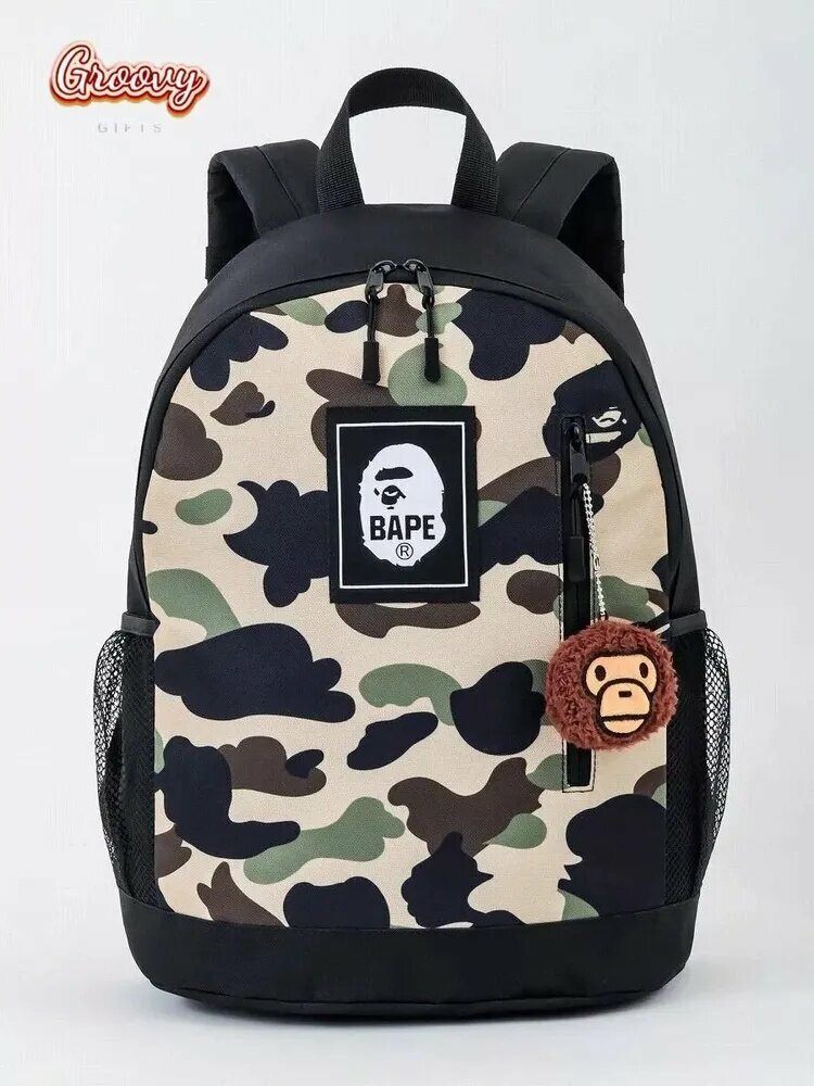 BAPE Рюкзак Водонепроницаемая фигура рюкзака для подростков в камуфляже