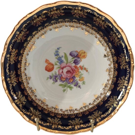 Тарелка Thun 1794 "Офелия", декор "Кобальтовый цветок", 30 см. (ОФЛ0043)