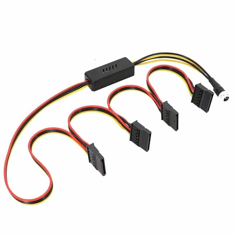 Кабель питания DC5.5x2.5 на SATA, - Один на четверых