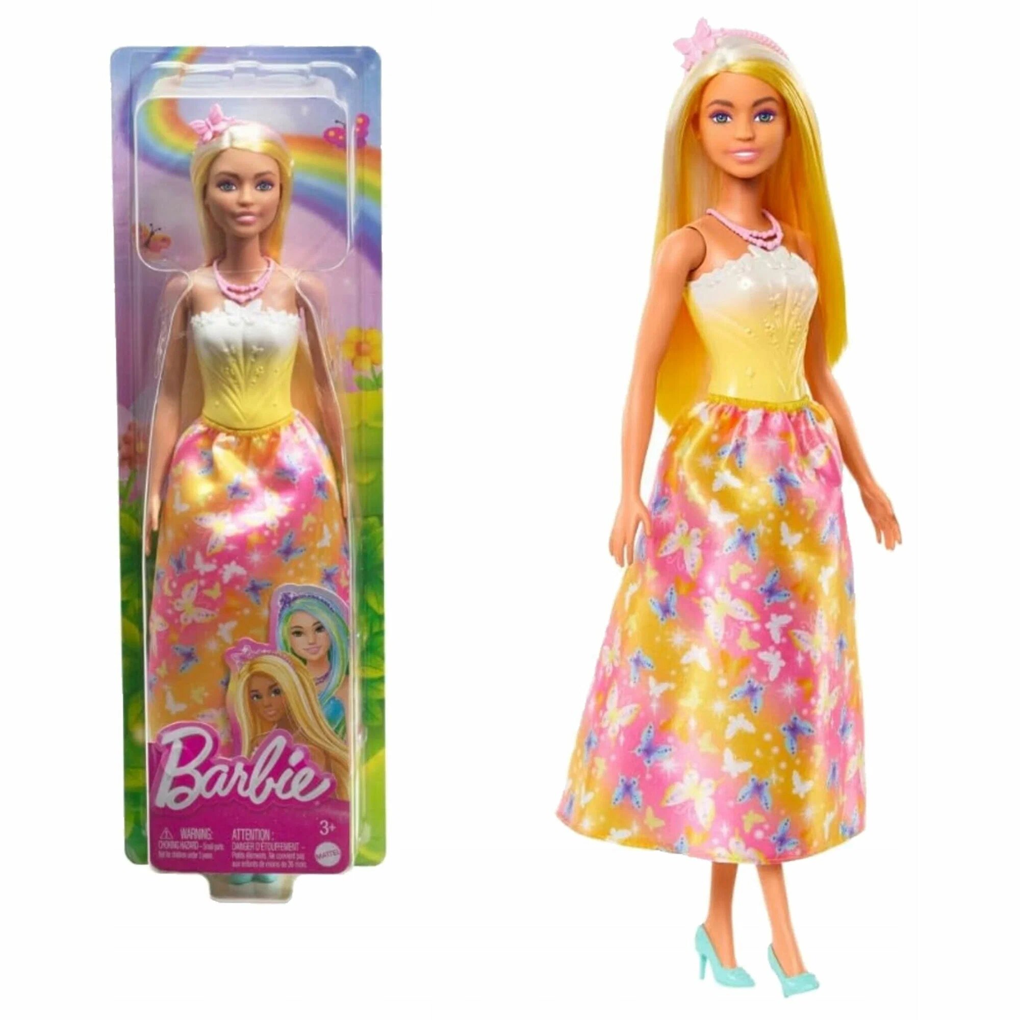 Кукла Mattel Barbie (HRR07-HRR08), Блондинка с окрашенными волосами и аксессуарами , оранжевый