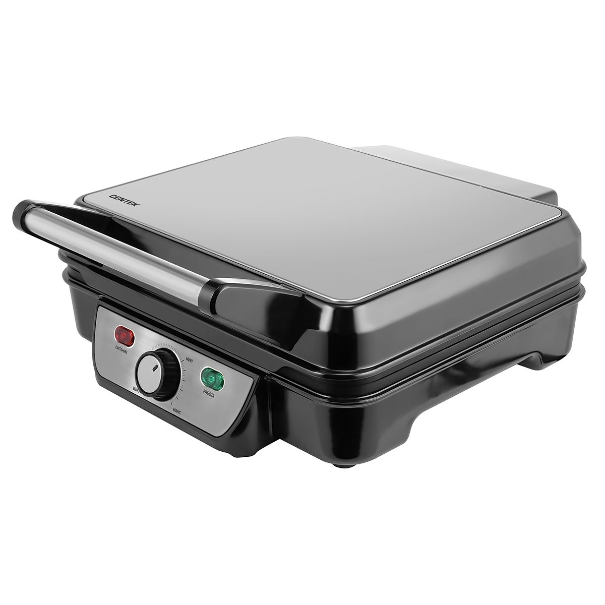 Электрогриль Centek CT-1463, серый, мощность 1800 Вт, антипригарное покрытие