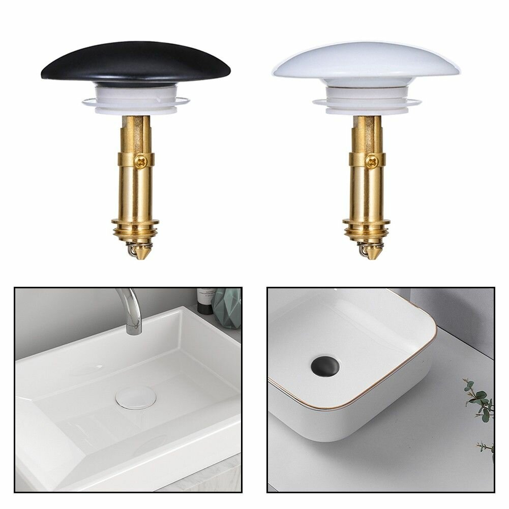 66 мм выдвижная сливная пробка для раковины с кнопкой слива, латунная крышка