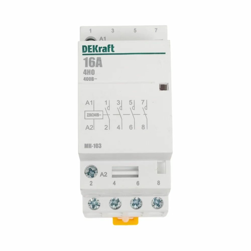 Контактор модульный DEKraft МК-103 4НО, 16 А, 230 В 18053DEK