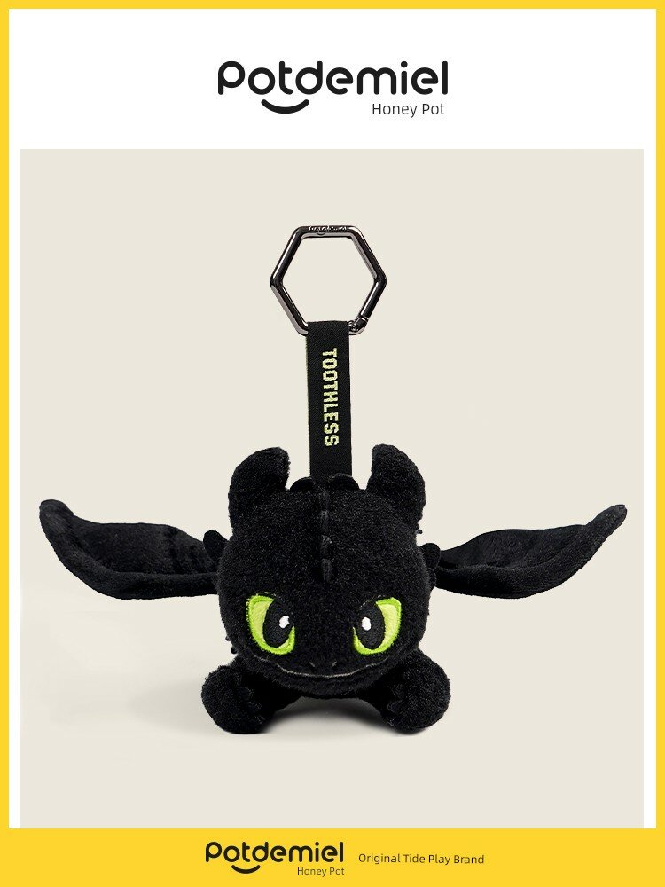 Плюшевый брелок Беззубика в позе лежа, уютный аксессуар для сумок для поклонников драконов