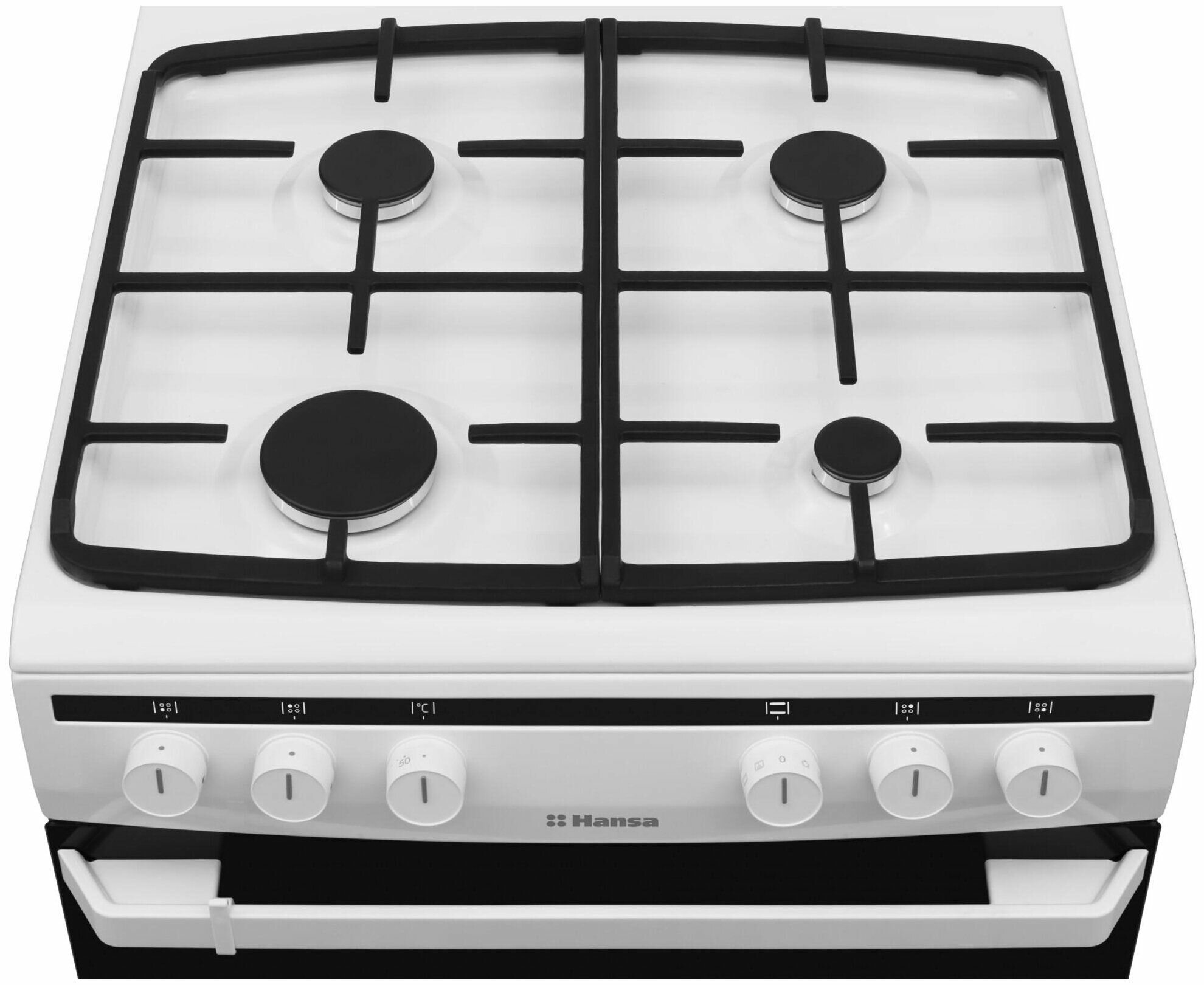 Плита Hansa FCMX68123, комбинированная, газ/электричество, 4 конфорки, 71л, серая