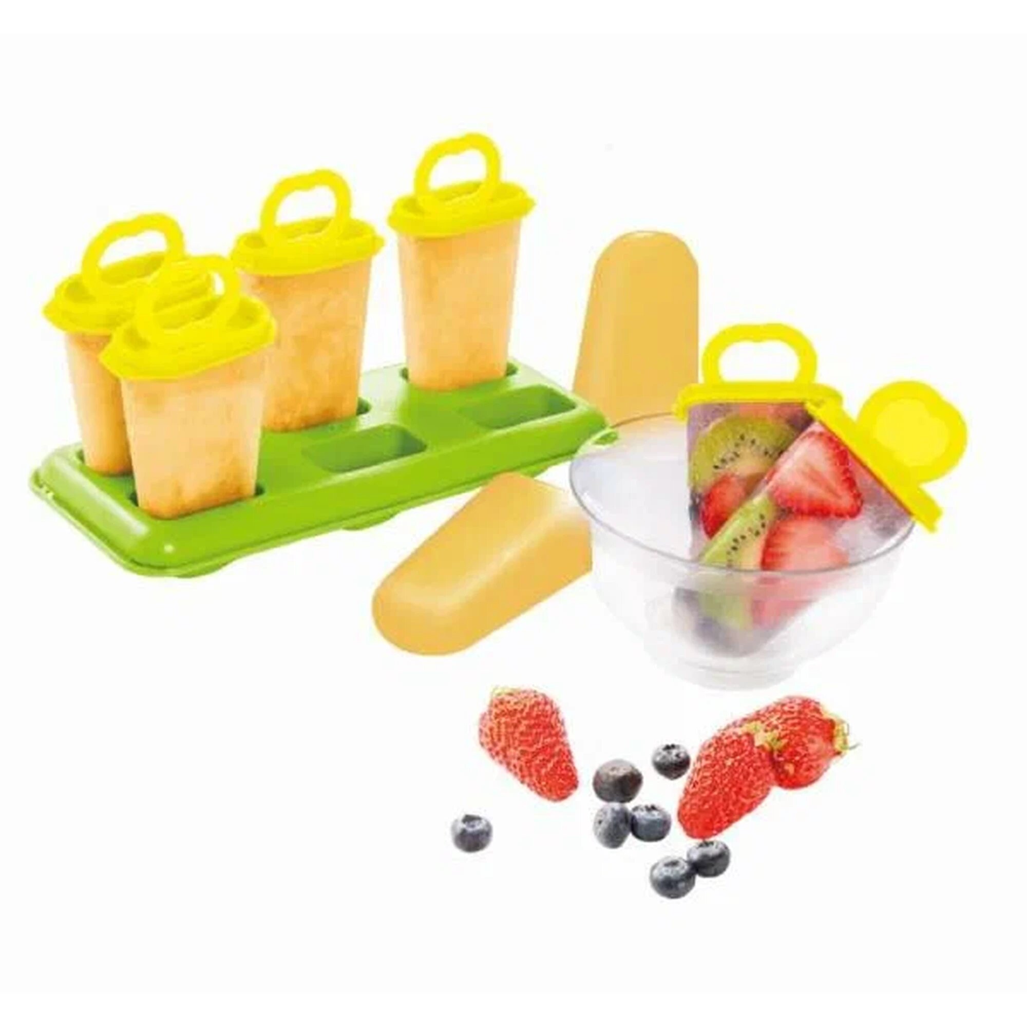 Формочки для мороженого Tupperware, пластик, 6 шт, цвет желтый/зеленый