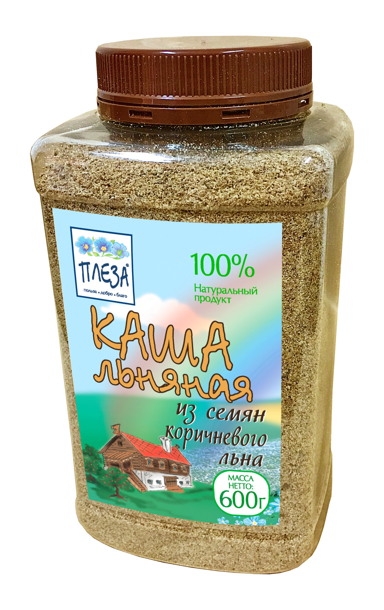 Каша льняная натуральная из семян коричневого льна 600 г, без варки
