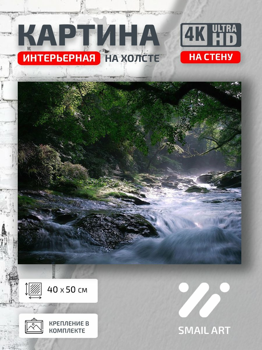 Картина на холсте интерьерная 40 на 50 на стену Река Landscape для спальни пейзаж интерьер