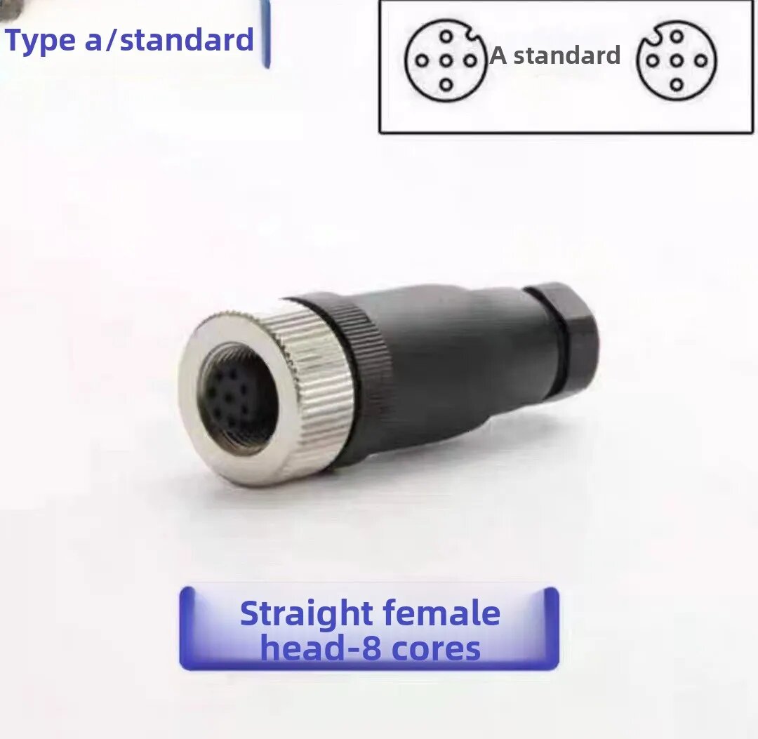 Разъем M12 IP67 4/5/8/12 контактов PG7, 8PIN-Female