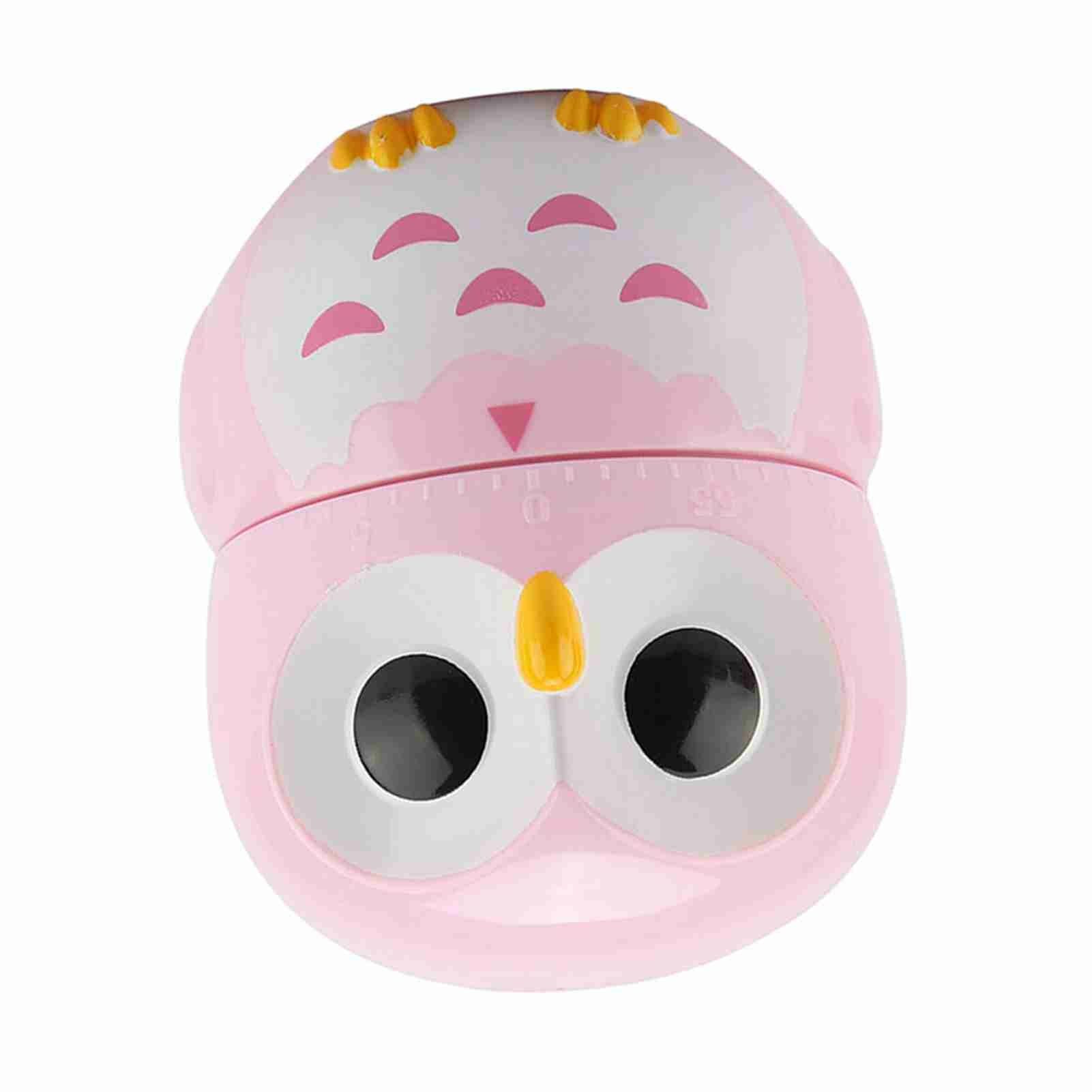 Cute Owl Shape Kitchen Manual Timer Mechanical Home Cooking Counters Clock(Pink) — фото 1