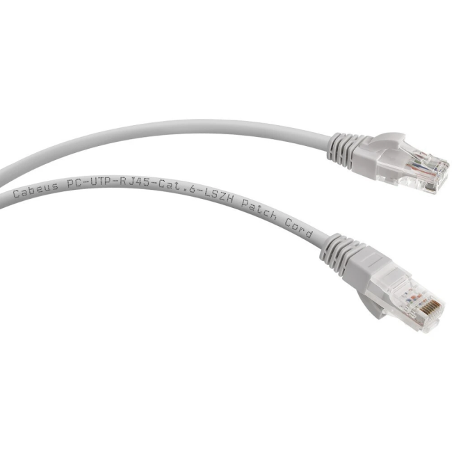 PC-UTP-RJ45-Cat.6-2m-LSZH Кабель патч-корд U/UTP 6 кат. 2м Cabeus неэкранированный, серый