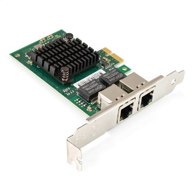 ExeGate EXE-I350-T2V1 (OEM) Карта PCI-E x1 2x1000Mbps EX299699RUS