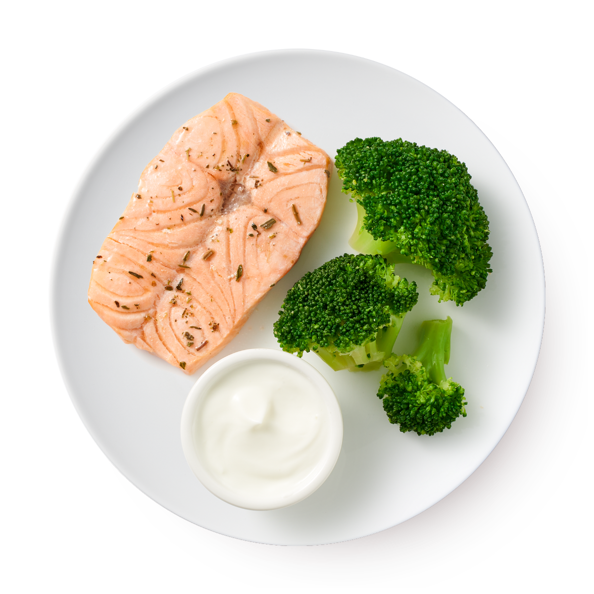 Блюдо "Лосось на пару с брокколи и йогуртом", от Из Лавки, контейнер, 170 г
