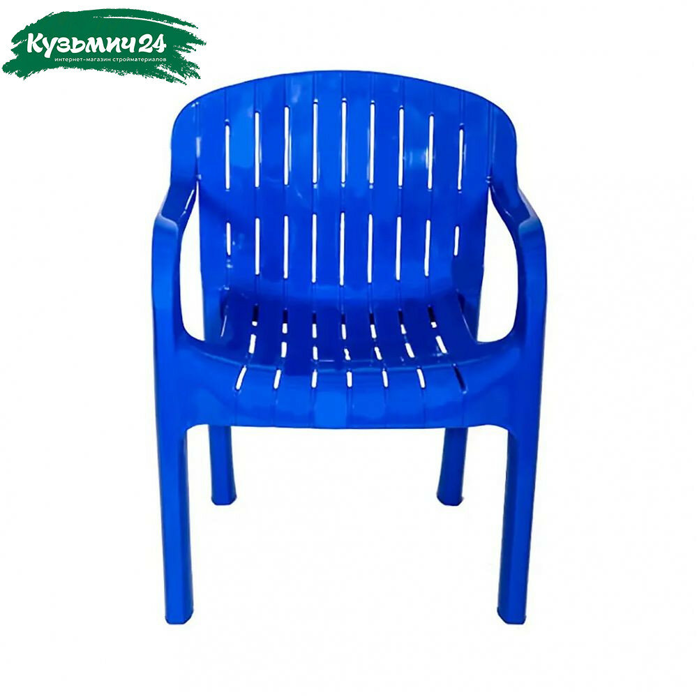 Кресло Стандарт Пластик Летнее, 110-0005, 48х61х81 мм, пластиковое, цвет синий, 1 шт