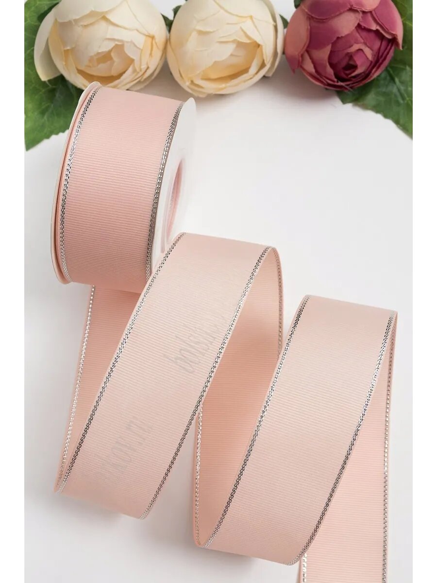 Лента репсовая с люрексом 4см (9 метров)