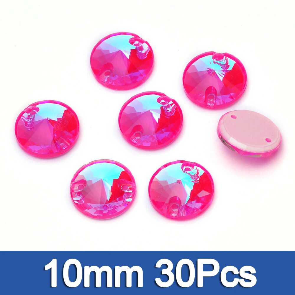Стразы Rivoli Pink 10mm 30шт