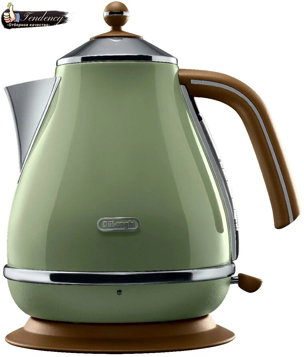 Электрический чайник DeLonghi KBOV2001. BG Icona Vintage Оливковый, 1.7л