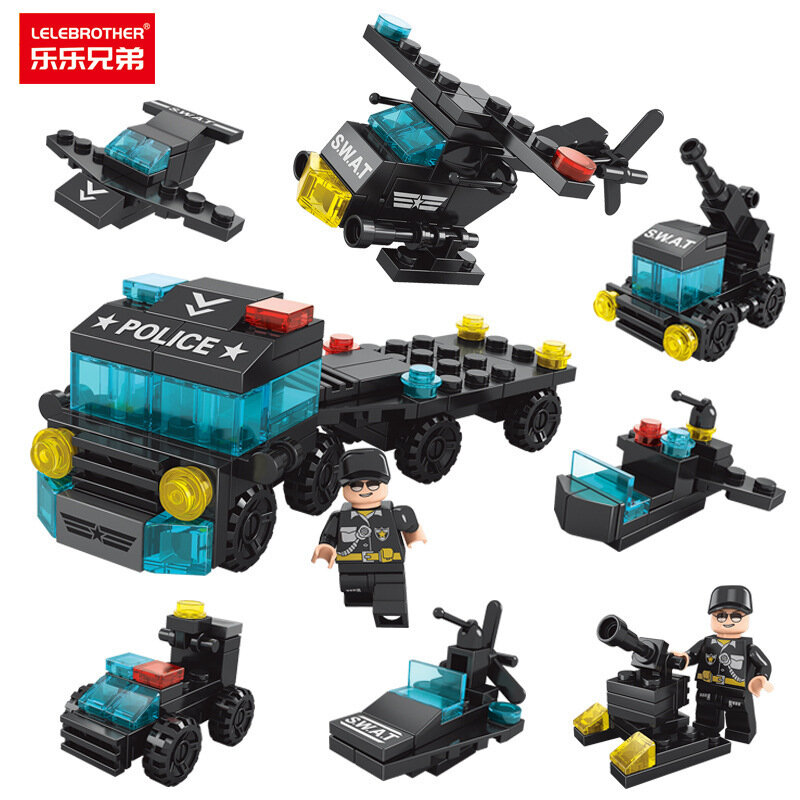 Совместимые с LEGO строительные блоки Lele Brothers 8732-7 для детей, мини-автомобильная игра, маленькие детали,