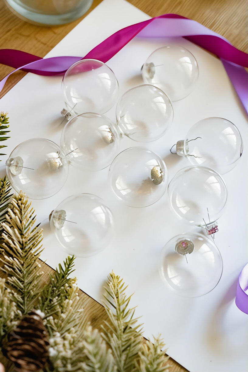 Набор стеклянных шаров, цвет: прозрачный, 60 мм, 10 шт, Winter Deco 140356/2000245