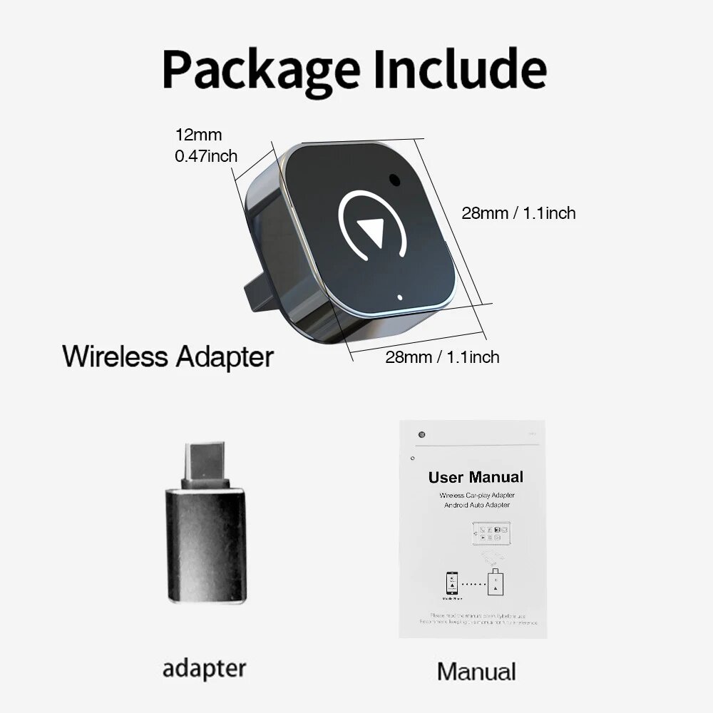 Беспроводной адаптер CarPlay 2-в-1: Apple CarPlay и Android Auto, умный AI-бокс для автомобилей Toyota, Honda, Autosky, VW, Sky
