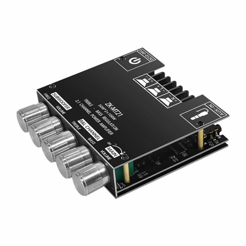 2,1-канальный модуль цифрового усилителя мощности Bluetooth мощностью 50 Вт x 2 + 100