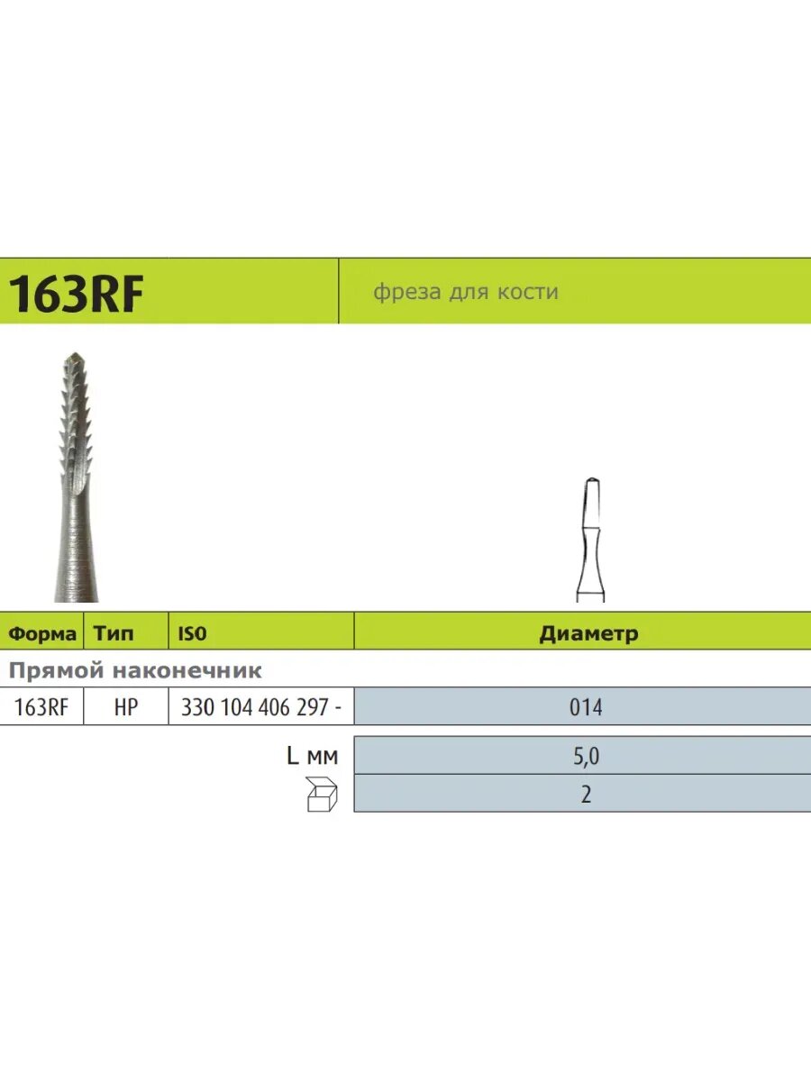 Фреза Линдемана 163RF 014 HP, 2 шт. Форма: конус