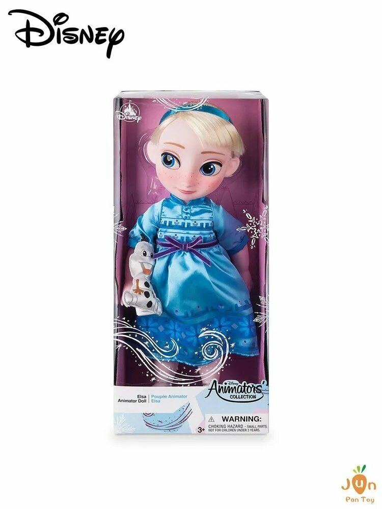 Дисней Disney Animators' Collection Elsa Doll / Детские куклы-модели замороженных анимационных персонажей, в том числе снежные сокровища с лепными деталями, 16-дюймовые куклы в атласных платьях