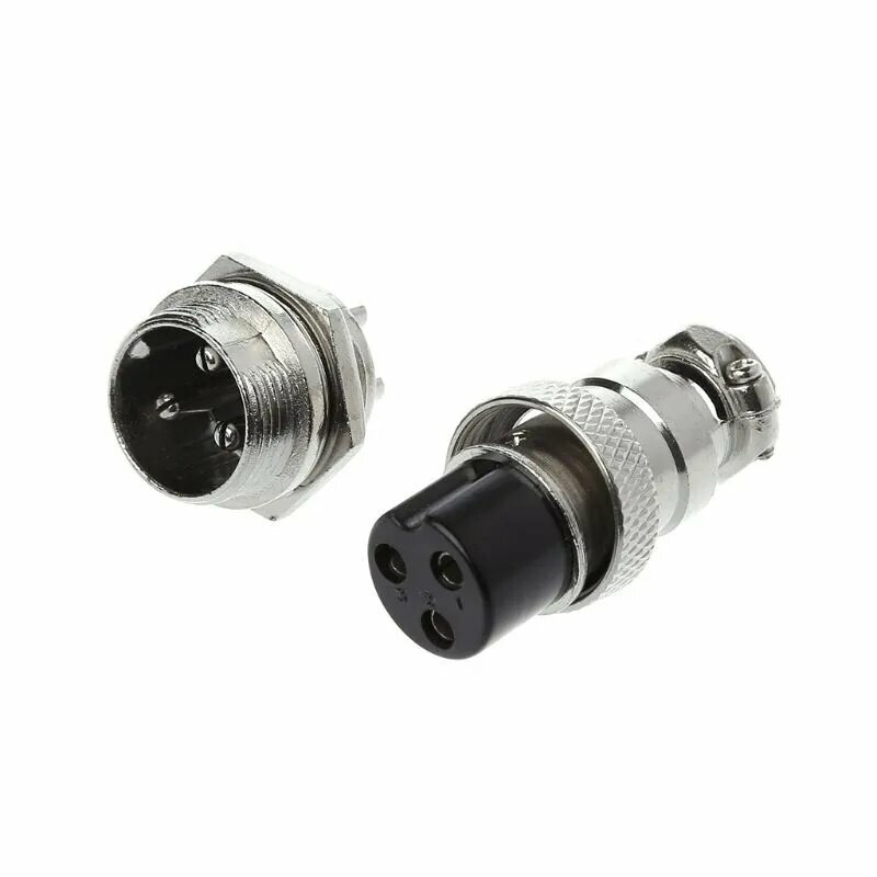 (1 комплект) Авиационный разъем GX16, 3-pin (папа + мама)