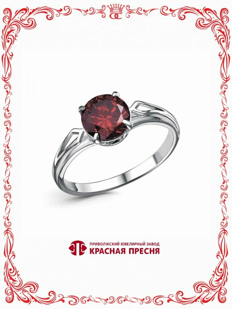 Кольцо, серебро, 925 проба, родирование, фианит