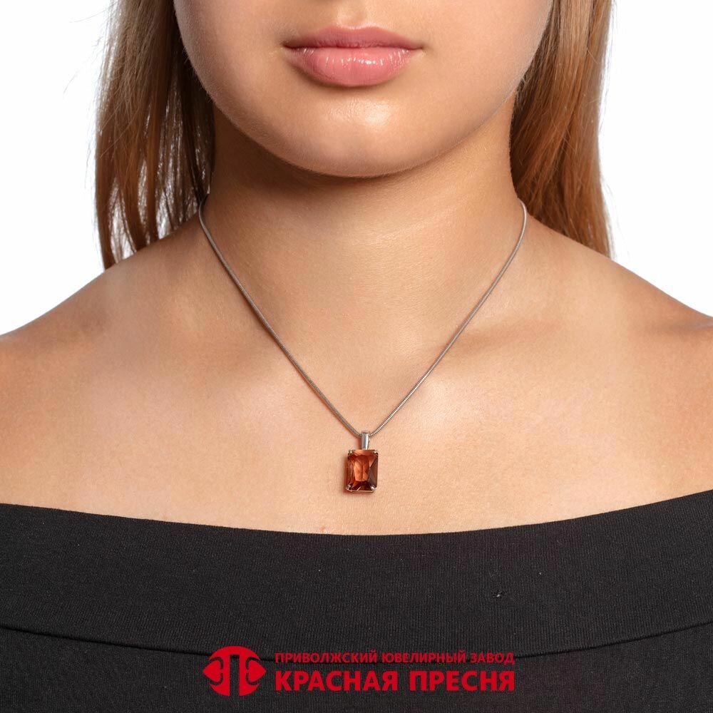 Подвеска, серебро, 925 проба, родирование, топаз синтетический