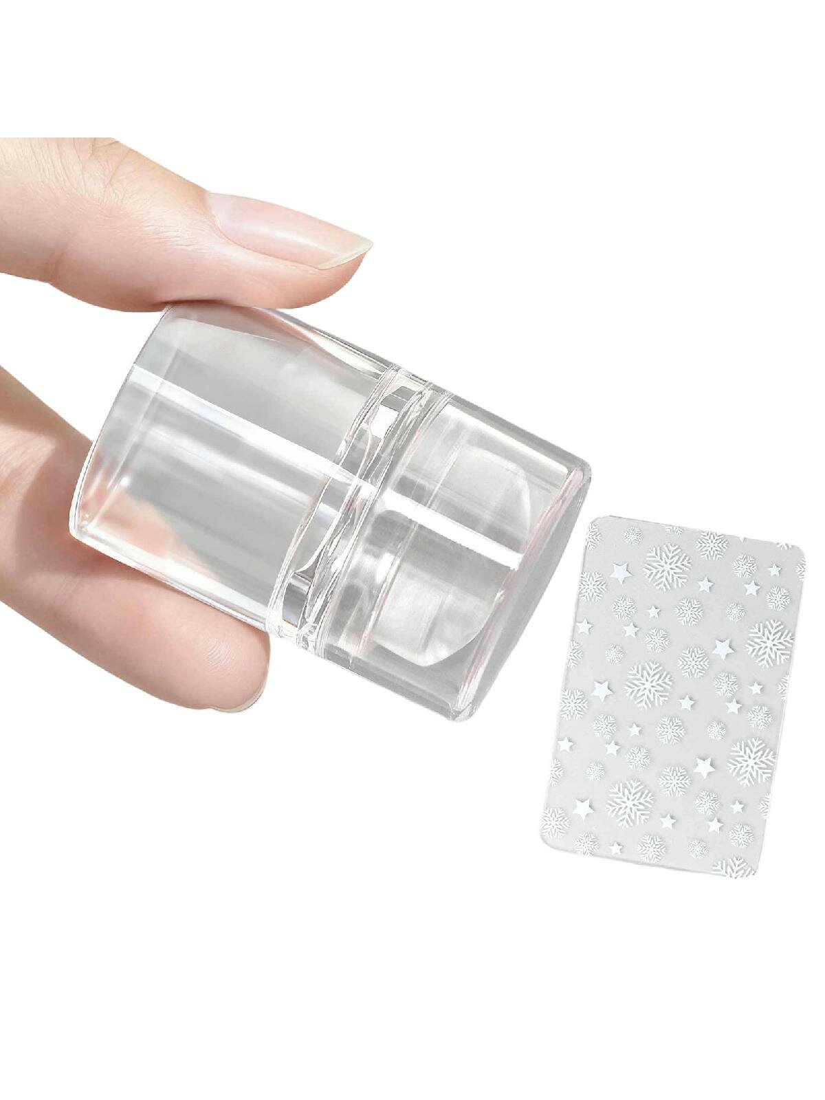 Прозрачный силиконовый стампер для стемпинга ногтей Компактный дизайн для салона и дома