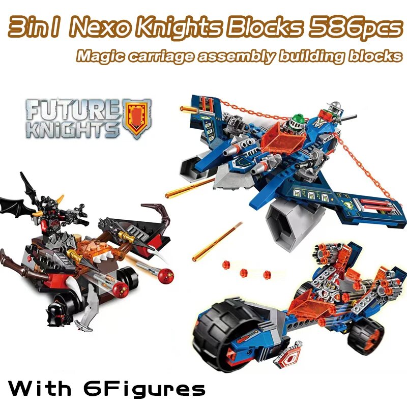 Конструктор 3in1 Nexo Knights, 586 деталей, 6 фигурок